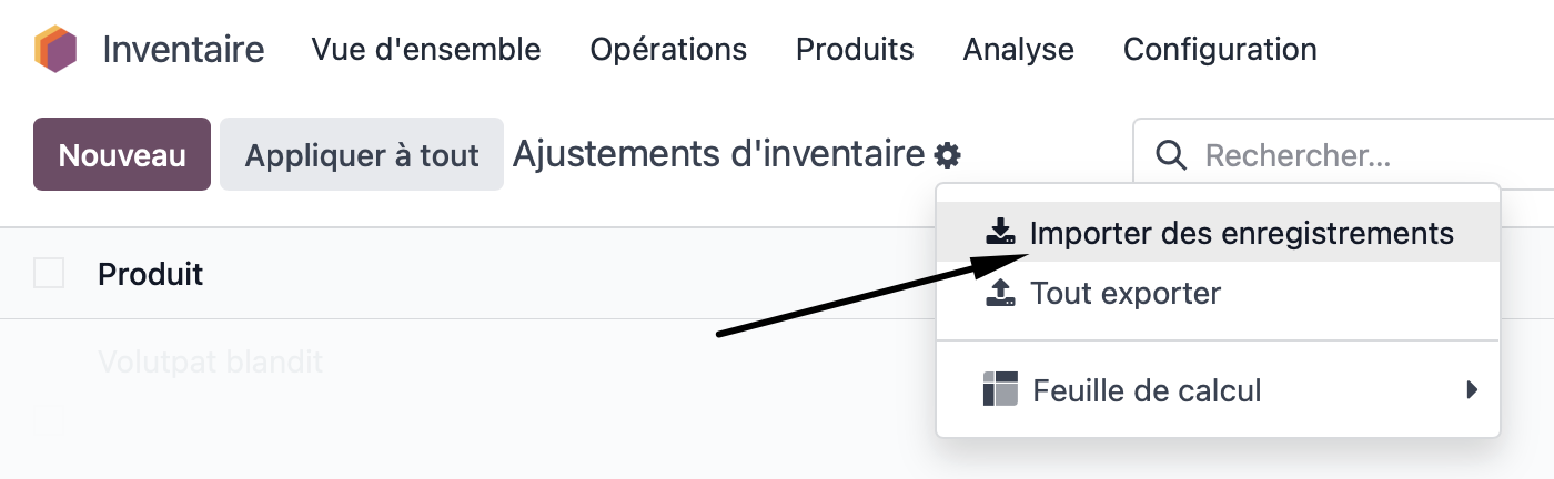 Comment faire sont inventaire avec Odoo?